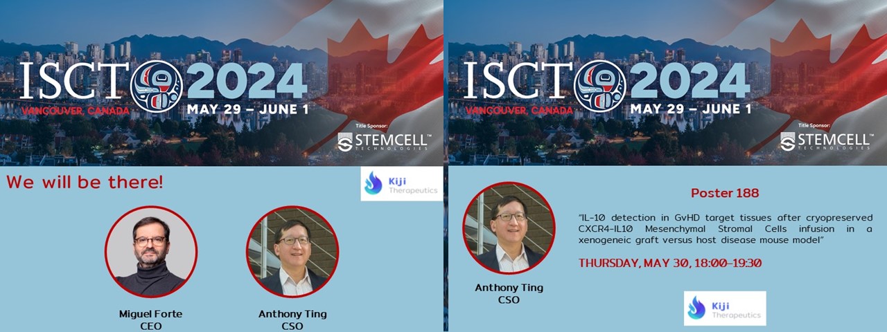 Kiji Therapeutics attends ISCT 2024 in Vancouver - Kiji TX